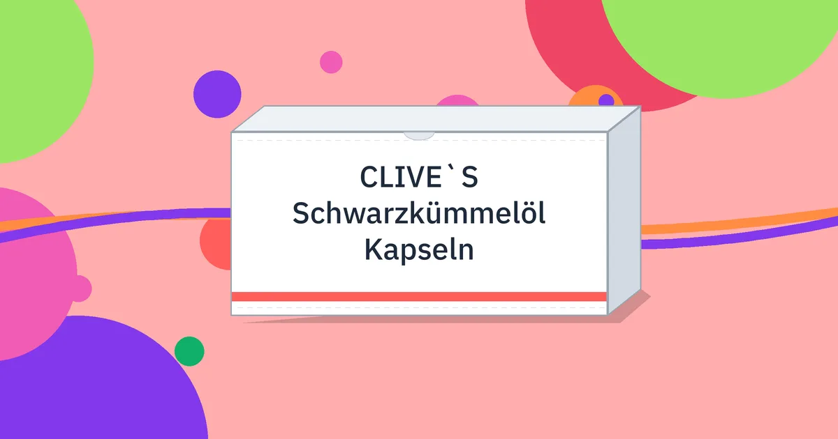 Symbolbild: Packung mit der Aufschrift CLIVE`S Schwarzkümmelöl Kapseln (PZN 13170488) – Verfügbarkeit und Bezug in Apotheken in Frankfurt am Main