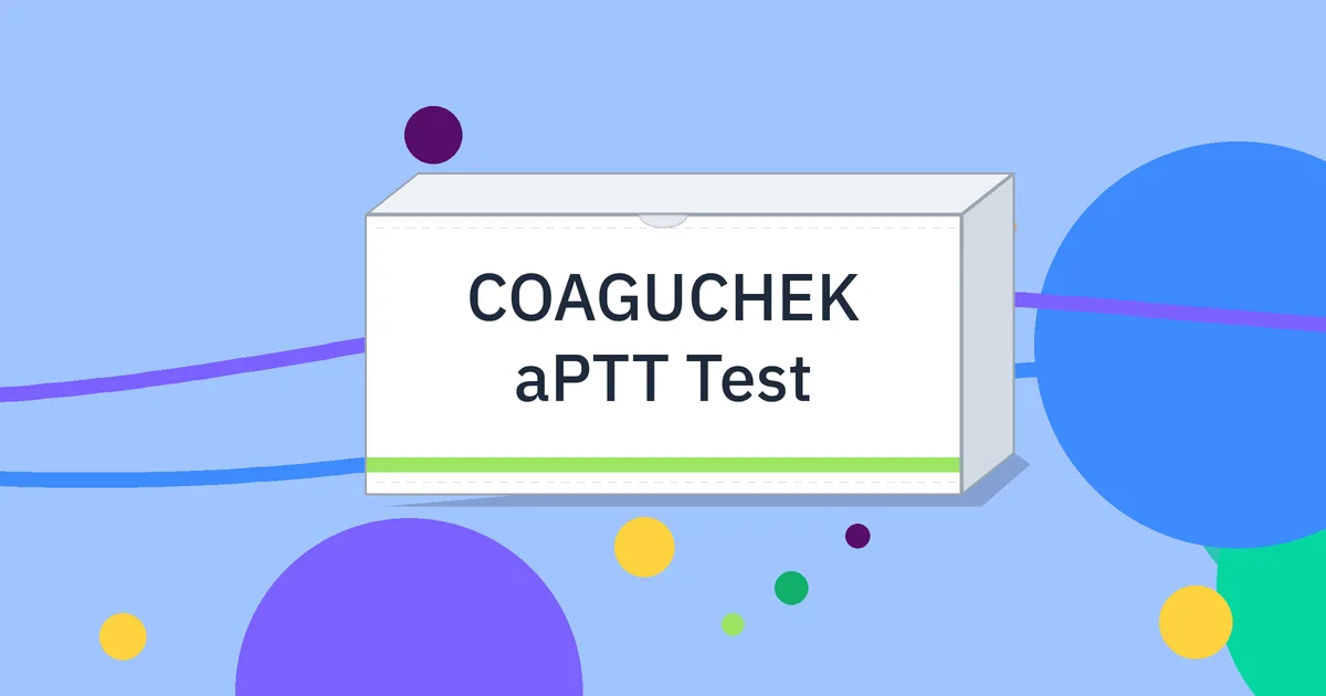 Symbolbild: Packung mit der Aufschrift COAGUCHEK aPTT Test (PZN 14284863) – Verfügbarkeit und Bezug in Apotheken in Frankfurt am Main