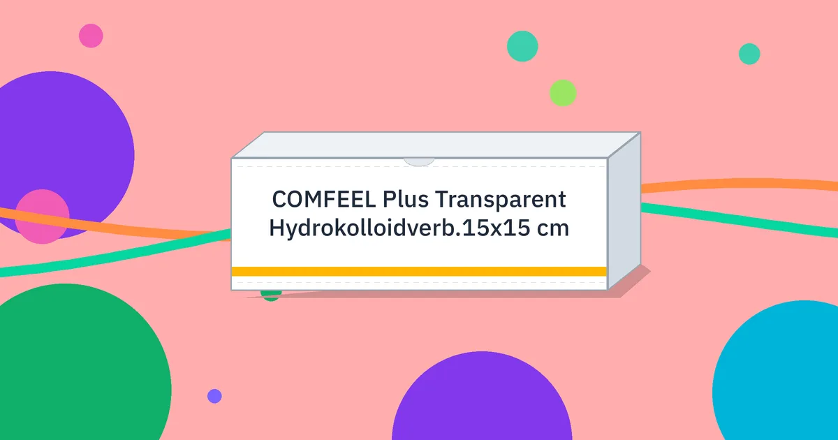 Symbolbild: Packung mit der Aufschrift COMFEEL Plus Transparent Hydrokolloidverb.15x15 cm (PZN 20164927) – Verfügbarkeit und Bezug in Apotheken in Frankfurt am Main