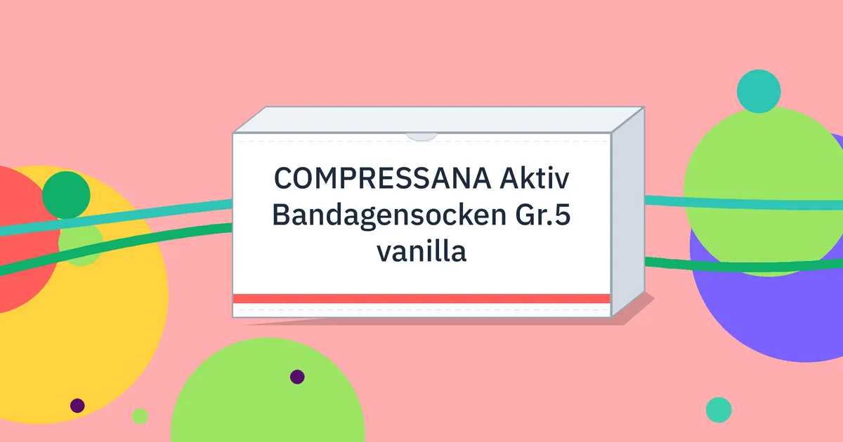 Symbolbild: Packung mit der Aufschrift COMPRESSANA Aktiv Bandagensocken Gr.5 vanilla (PZN 09209919) – Verfügbarkeit und Bezug in Apotheken in Frankfurt am Main
