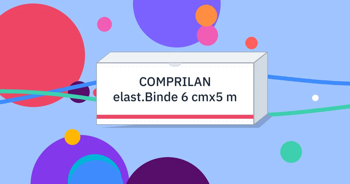 Symbolbild: Packung mit der Aufschrift COMPRILAN elast.Binde 6 cmx5 m (PZN 19814194) – Verfügbarkeit und Bezug in Apotheken in Frankfurt am Main