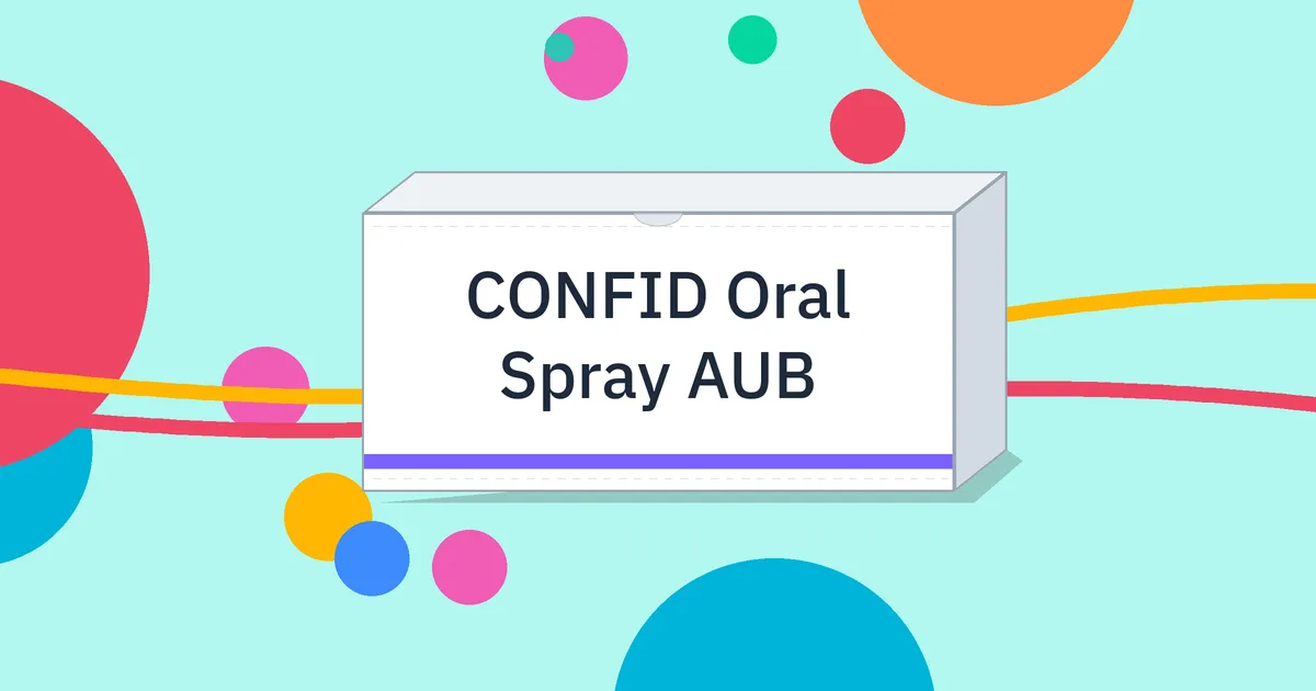 Symbolbild: Packung mit der Aufschrift CONFID Oral Spray AUB (PZN 18906273) – Verfügbarkeit und Bezug in Apotheken in Frankfurt am Main