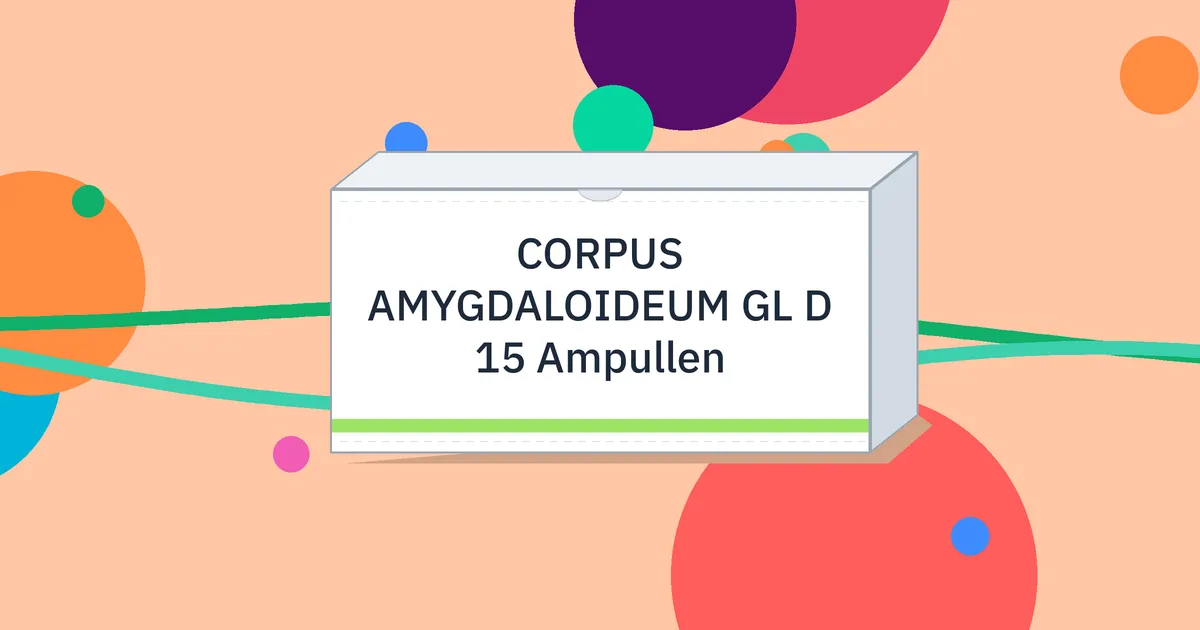 Symbolbild: Packung mit der Aufschrift CORPUS AMYGDALOIDEUM GL D 15 Ampullen (PZN 02915235) – Verfügbarkeit und Bezug in Apotheken in Frankfurt am Main
