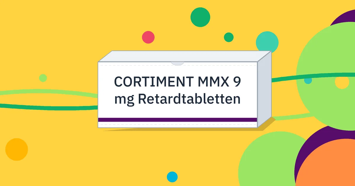Symbolbild: Packung mit der Aufschrift CORTIMENT MMX 9 mg Retardtabletten (PZN 11008134) – Verfügbarkeit und Bezug in Apotheken in Frankfurt am Main