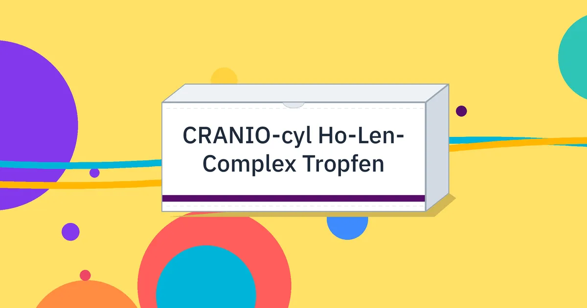 Symbolbild: Packung mit der Aufschrift CRANIO-cyl Ho-Len-Complex Tropfen (PZN 03041494) – Verfügbarkeit und Bezug in Apotheken in Frankfurt am Main