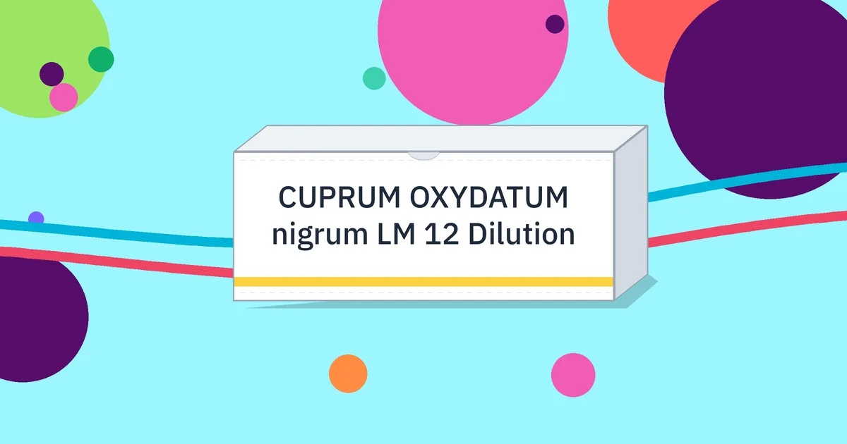 Symbolbild: Packung mit der Aufschrift CUPRUM OXYDATUM nigrum LM 12 Dilution (PZN 13458657) – Verfügbarkeit und Bezug in Apotheken in Frankfurt am Main
