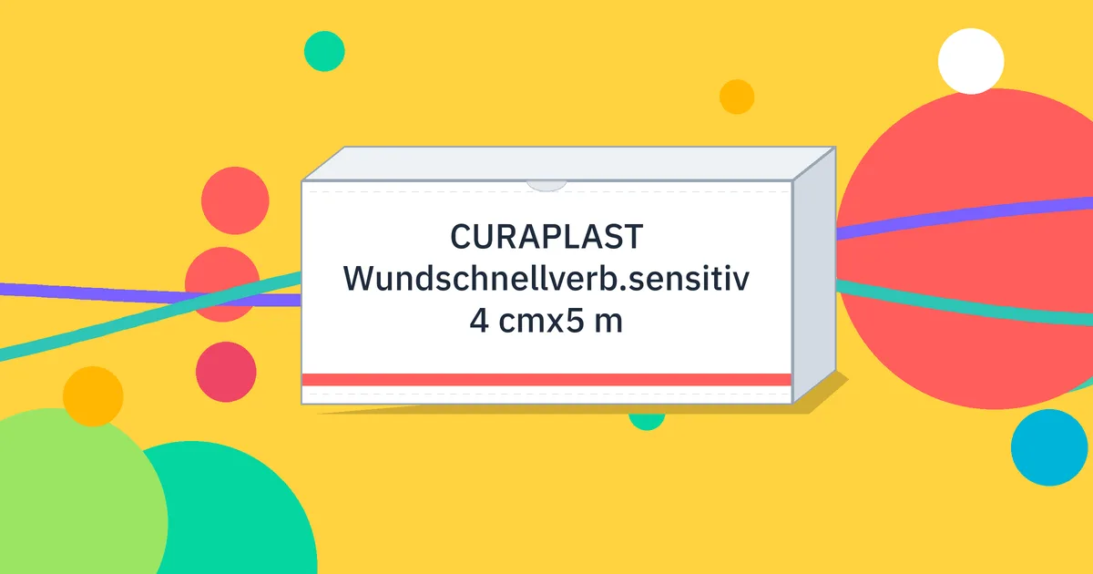 Symbolbild: Packung mit der Aufschrift CURAPLAST Wundschnellverb.sensitiv 4 cmx5 m (PZN 07366796) – Verfügbarkeit und Bezug in Apotheken in Frankfurt am Main