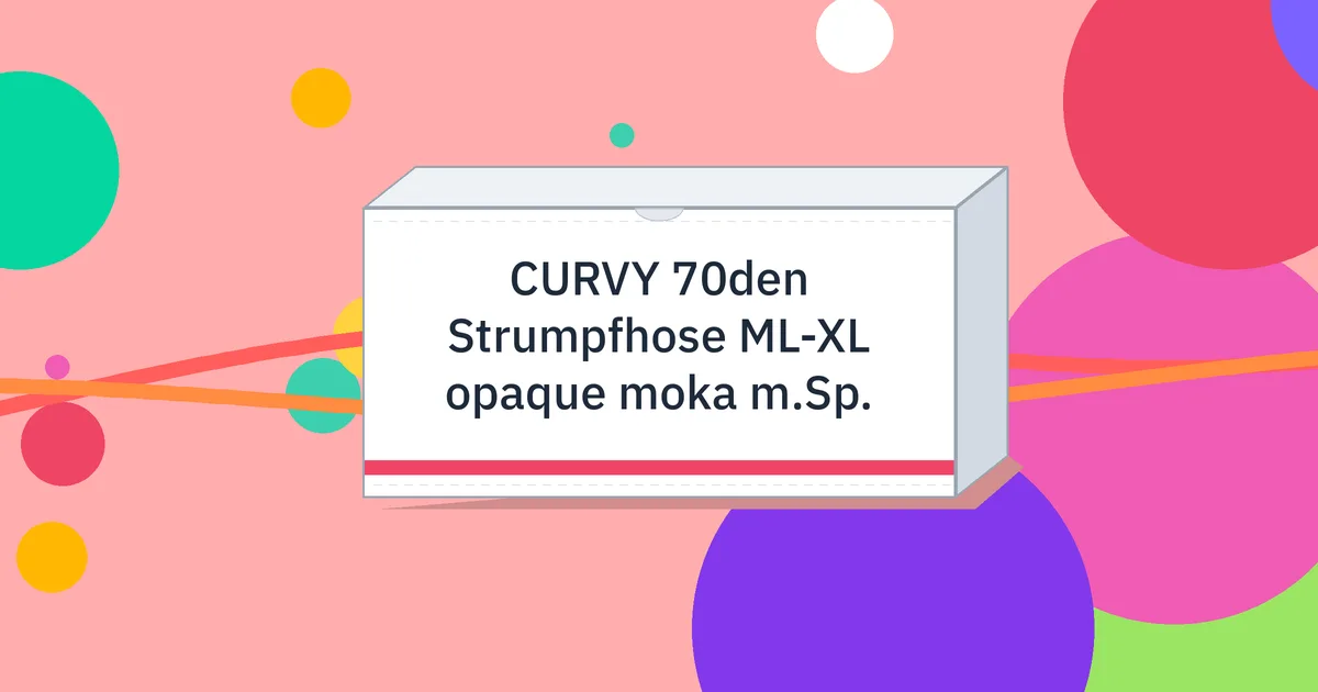 Symbolbild: Packung mit der Aufschrift CURVY 70den Strumpfhose ML-XL opaque moka m.Sp. (PZN 16175859) – Verfügbarkeit und Bezug in Apotheken in Frankfurt am Main