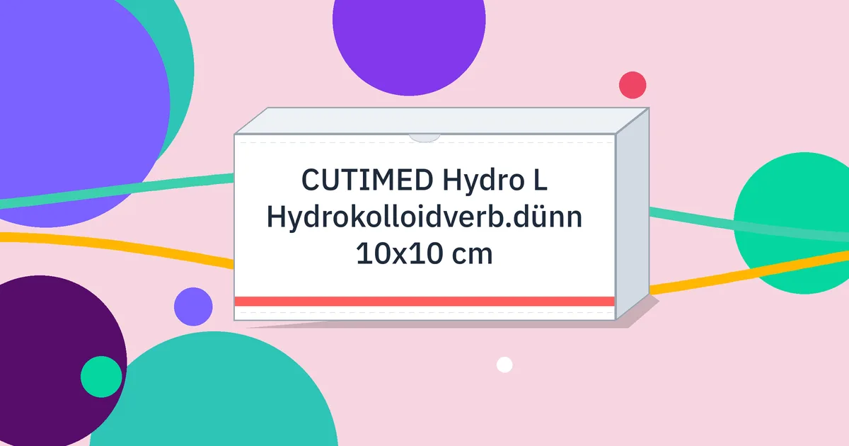 Symbolbild: Packung mit der Aufschrift CUTIMED Hydro L Hydrokolloidverb.dünn 10x10 cm (PZN 11184173) – Verfügbarkeit und Bezug in Apotheken in Frankfurt am Main
