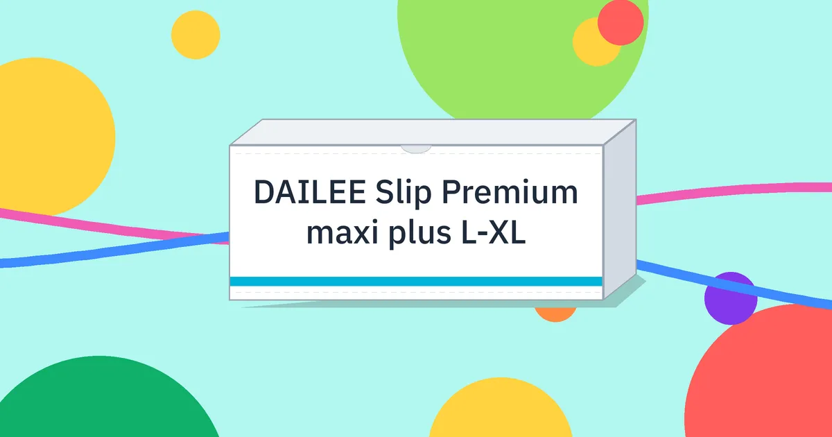 Symbolbild: Packung mit der Aufschrift DAILEE Slip Premium maxi plus L-XL (PZN 19441729) – Verfügbarkeit und Bezug in Apotheken in Frankfurt am Main