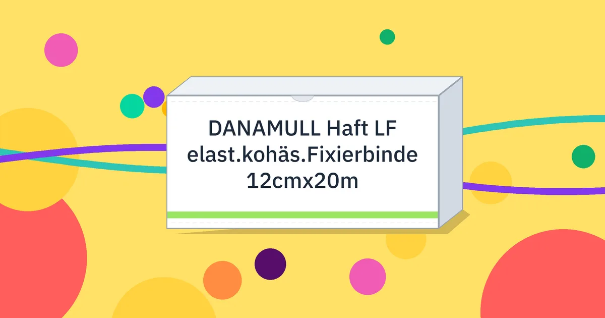 Symbolbild: Packung mit der Aufschrift DANAMULL Haft LF elast.kohäs.Fixierbinde 12cmx20m (PZN 20810468) – Verfügbarkeit und Bezug in Apotheken in Frankfurt am Main