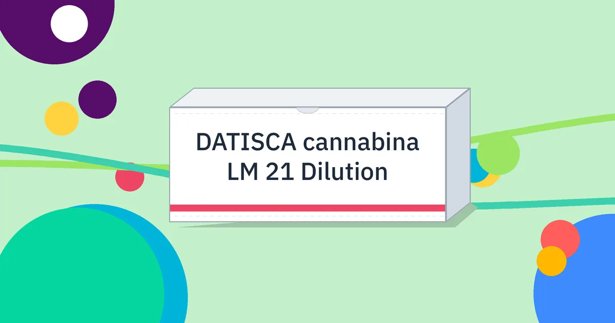 Symbolbild: Packung mit der Aufschrift DATISCA cannabina LM 21 Dilution (PZN 13462015) – Verfügbarkeit und Bezug in Apotheken in Frankfurt am Main