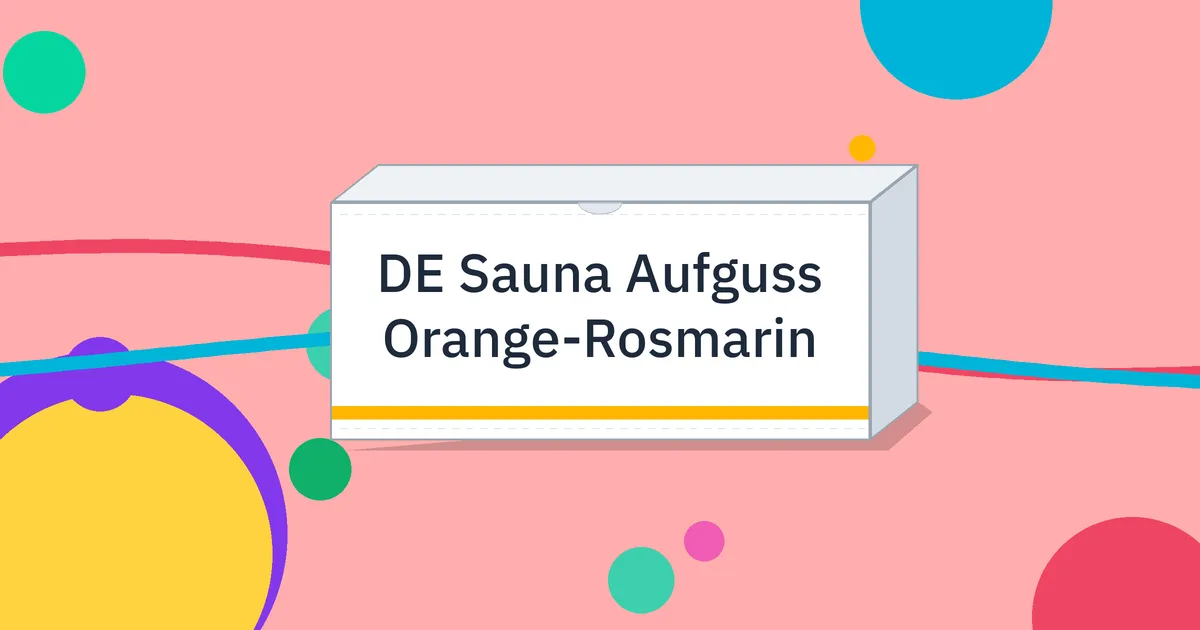 Symbolbild: Packung mit der Aufschrift DE Sauna Aufguss Orange-Rosmarin (PZN 17448880) – Verfügbarkeit und Bezug in Apotheken in Frankfurt am Main