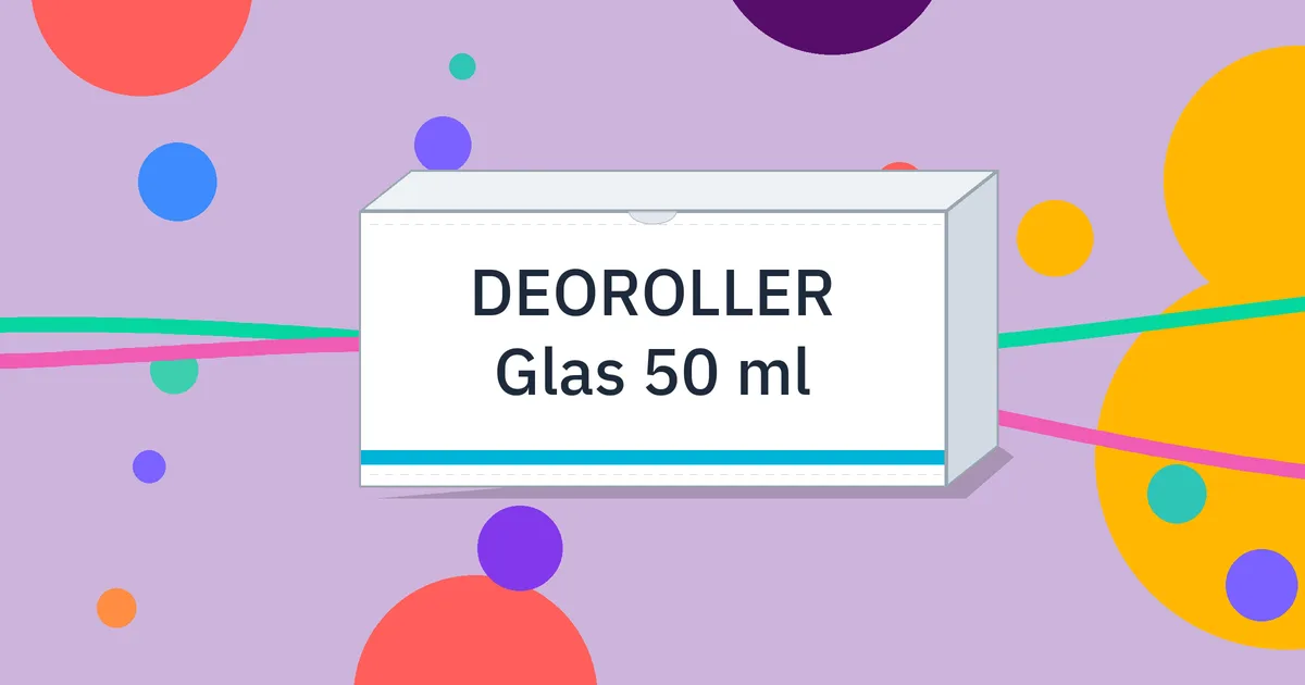 Symbolbild: Packung mit der Aufschrift DEOROLLER Glas 50 ml (PZN 16681433) – Verfügbarkeit und Bezug in Apotheken in Frankfurt am Main