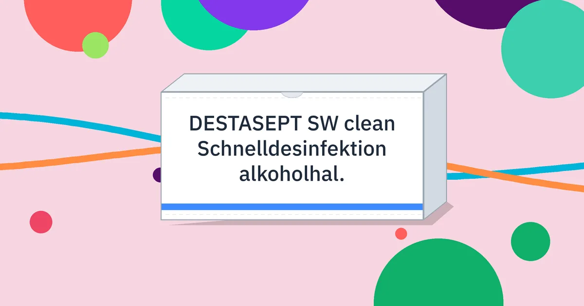 Symbolbild: Packung mit der Aufschrift DESTASEPT SW clean Schnelldesinfektion alkoholhal. (PZN 10088734) – Verfügbarkeit und Bezug in Apotheken in Frankfurt am Main