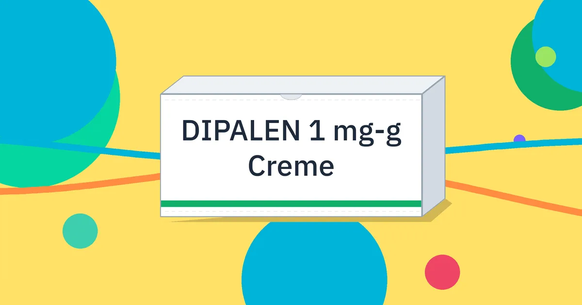 Symbolbild: Packung mit der Aufschrift DIPALEN 1 mg-g Creme (PZN 11345765) – Verfügbarkeit und Bezug in Apotheken in Frankfurt am Main