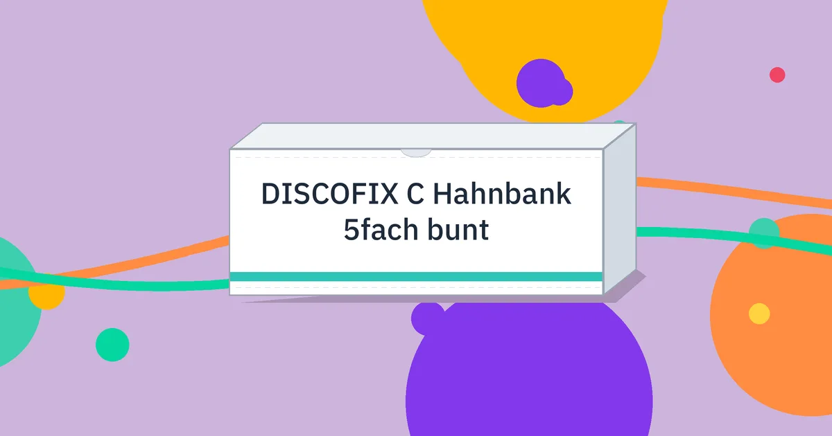 Symbolbild: Packung mit der Aufschrift DISCOFIX C Hahnbank 5fach bunt (PZN 08801136) – Verfügbarkeit und Bezug in Apotheken in Frankfurt am Main