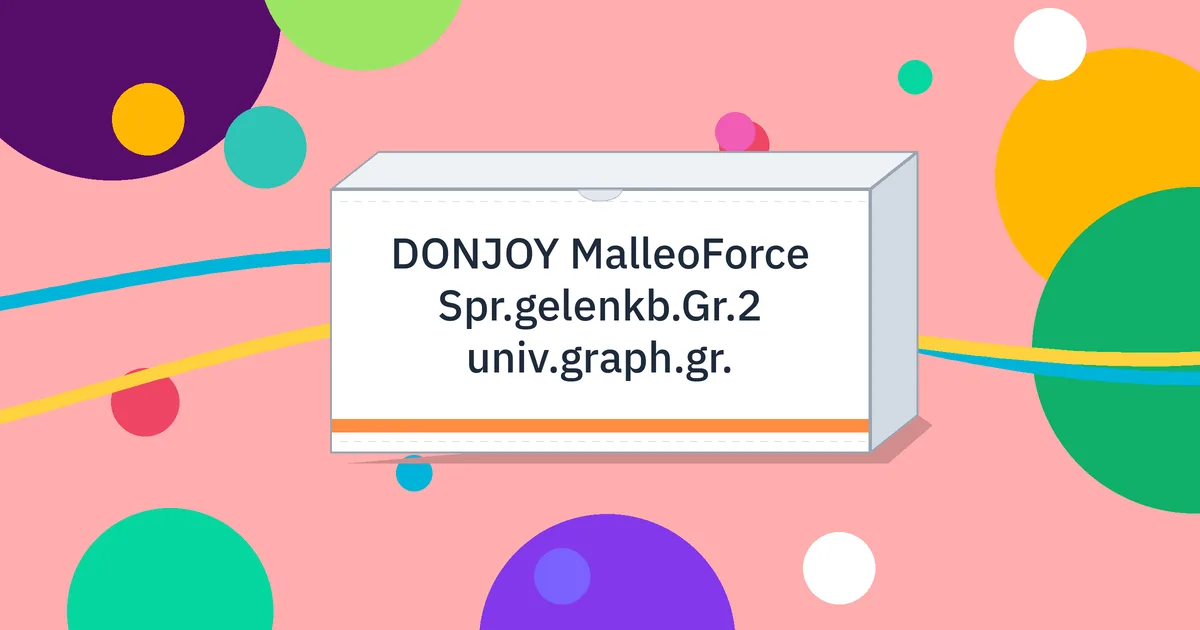 Symbolbild: Packung mit der Aufschrift DONJOY MalleoForce Spr.gelenkb.Gr.2 univ.graph.gr. (PZN 18668626) – Verfügbarkeit und Bezug in Apotheken in Frankfurt am Main