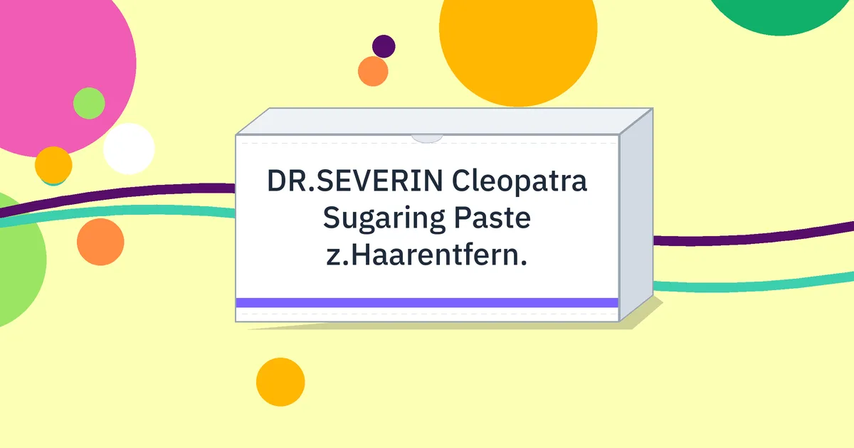 Symbolbild: Packung mit der Aufschrift DR.SEVERIN Cleopatra Sugaring Paste z.Haarentfern. (PZN 12409680) – Verfügbarkeit und Bezug in Apotheken in Frankfurt am Main