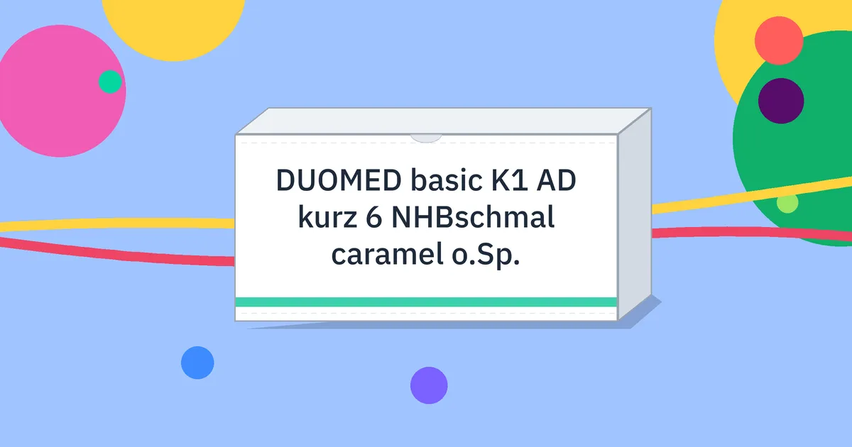 Symbolbild: Packung mit der Aufschrift DUOMED basic K1 AD kurz 6 NHBschmal caramel o.Sp. (PZN 20904270) – Verfügbarkeit und Bezug in Apotheken in Frankfurt am Main