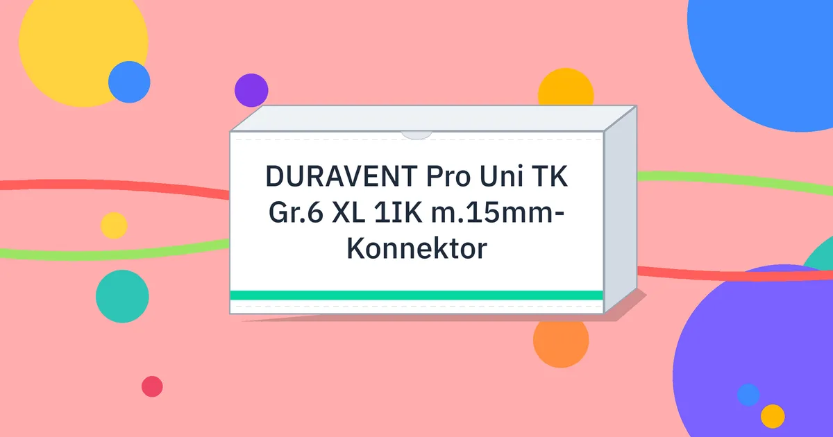Symbolbild: Packung mit der Aufschrift DURAVENT Pro Uni TK Gr.6 XL 1IK m.15mm-Konnektor (PZN 19242906) – Verfügbarkeit und Bezug in Apotheken in Frankfurt am Main