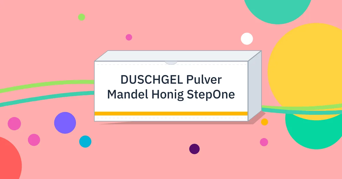 Symbolbild: Packung mit der Aufschrift DUSCHGEL Pulver Mandel Honig StepOne (PZN 16937909) – Verfügbarkeit und Bezug in Apotheken in Frankfurt am Main