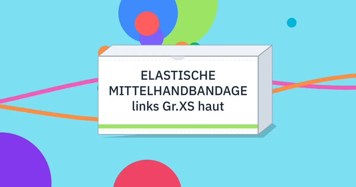 Symbolbild: Packung mit der Aufschrift ELASTISCHE MITTELHANDBANDAGE links Gr.XS haut (PZN 03315460) – Verfügbarkeit und Bezug in Apotheken in Frankfurt am Main