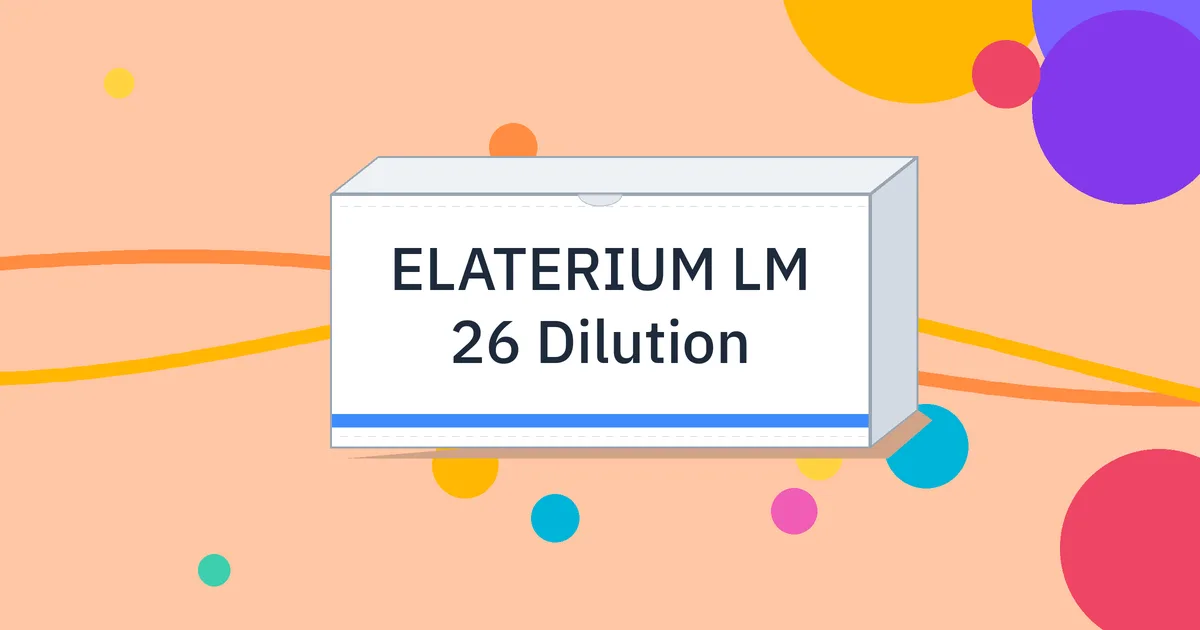 Symbolbild: Packung mit der Aufschrift ELATERIUM LM 26 Dilution (PZN 13470405) – Verfügbarkeit und Bezug in Apotheken in Frankfurt am Main