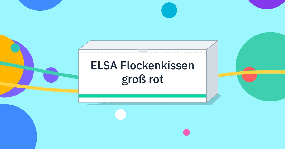 Symbolbild: Packung mit der Aufschrift ELSA Flockenkissen groß rot (PZN 02326556) – Verfügbarkeit und Bezug in Apotheken in Frankfurt am Main