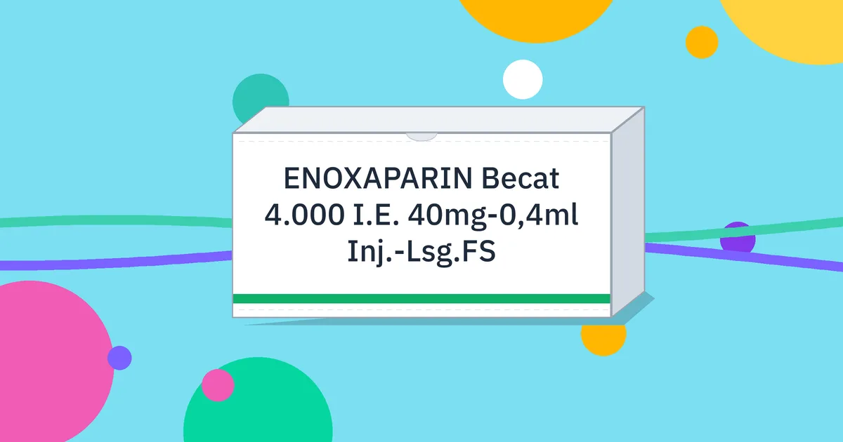 Symbolbild: Packung mit der Aufschrift ENOXAPARIN Becat 4.000 I.E. 40mg-0,4ml Inj.-Lsg.FS (PZN 17976337) – Verfügbarkeit und Bezug in Apotheken in Frankfurt am Main