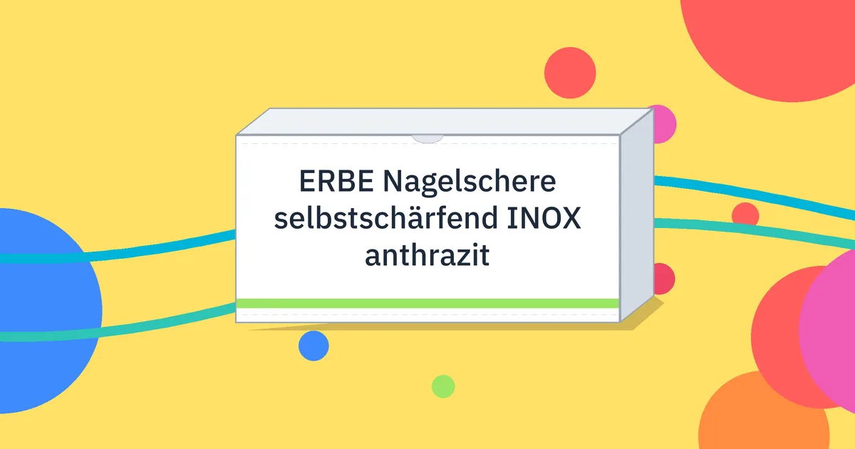 Symbolbild: Packung mit der Aufschrift ERBE Nagelschere selbstschärfend INOX anthrazit (PZN 20052909) – Verfügbarkeit und Bezug in Apotheken in Frankfurt am Main
