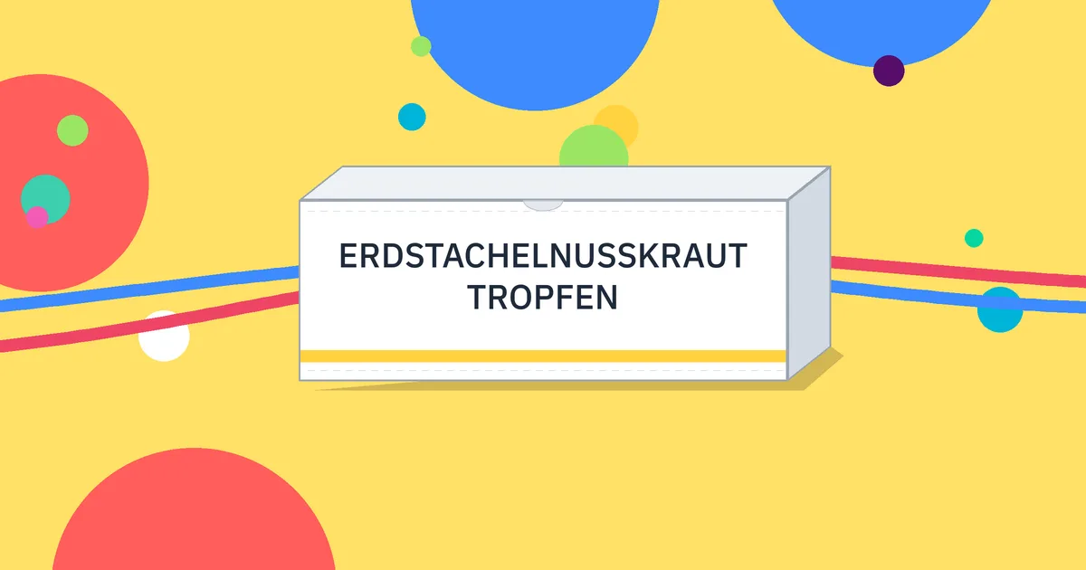 Symbolbild: Packung mit der Aufschrift ERDSTACHELNUSSKRAUT TROPFEN (PZN 14311146) – Verfügbarkeit und Bezug in Apotheken in Frankfurt am Main