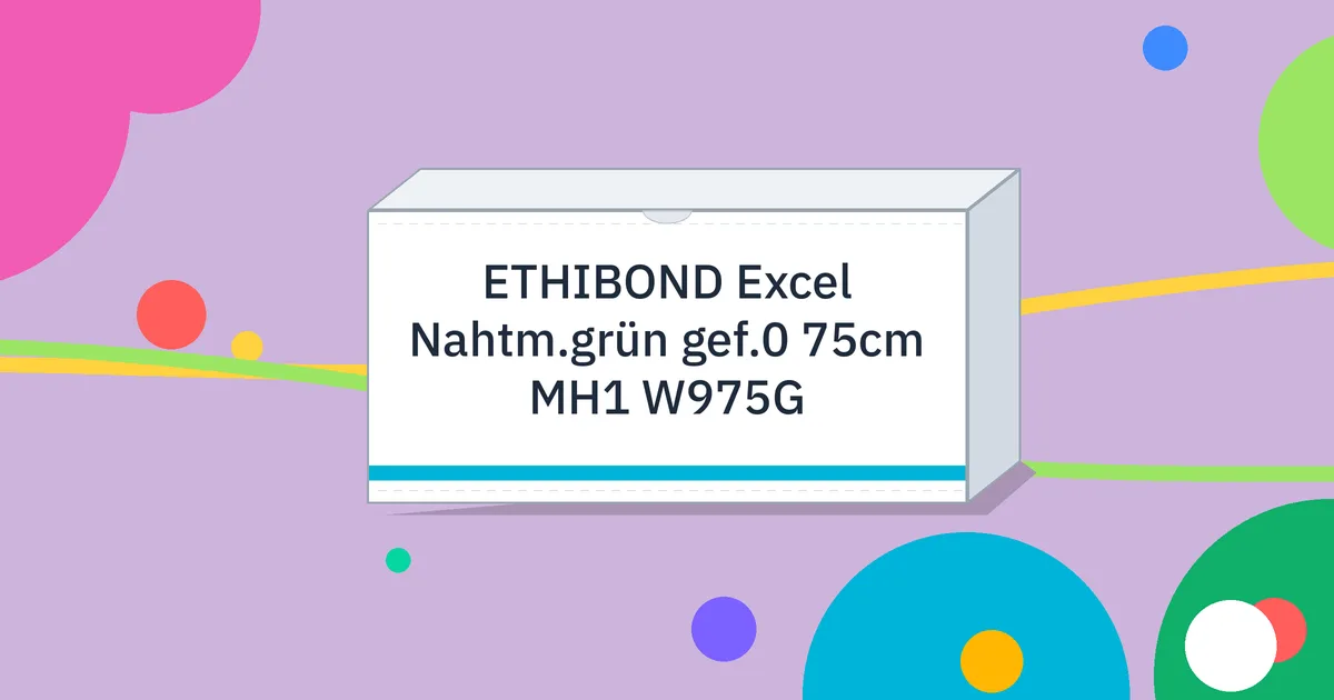 Symbolbild: Packung mit der Aufschrift ETHIBOND Excel Nahtm.grün gef.0 75cm MH1 W975G (PZN 16249871) – Verfügbarkeit und Bezug in Apotheken in Frankfurt am Main