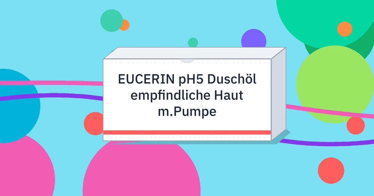 Symbolbild: Packung mit der Aufschrift EUCERIN pH5 Duschöl empfindliche Haut m.Pumpe (PZN 13889021) – Verfügbarkeit und Bezug in Apotheken in Frankfurt am Main