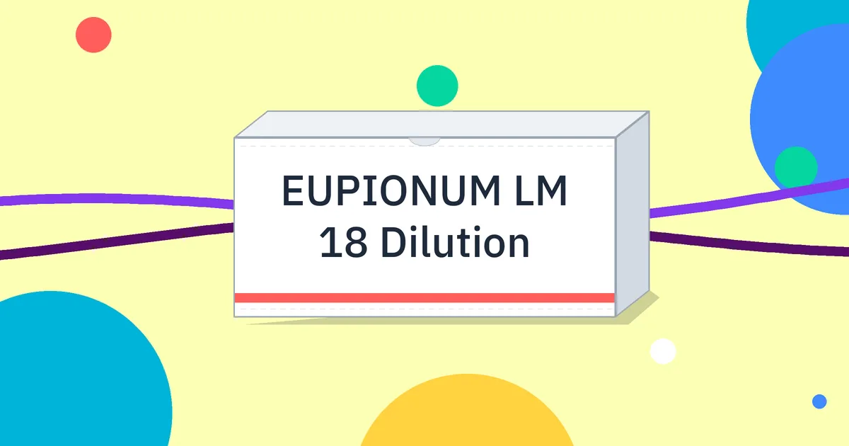 Symbolbild: Packung mit der Aufschrift EUPIONUM LM 18 Dilution (PZN 13483750) – Verfügbarkeit und Bezug in Apotheken in Frankfurt am Main