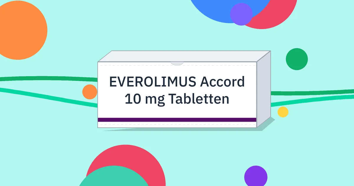 Symbolbild: Packung mit der Aufschrift EVEROLIMUS Accord 10 mg Tabletten (PZN 15023998) – Verfügbarkeit und Bezug in Apotheken in Frankfurt am Main