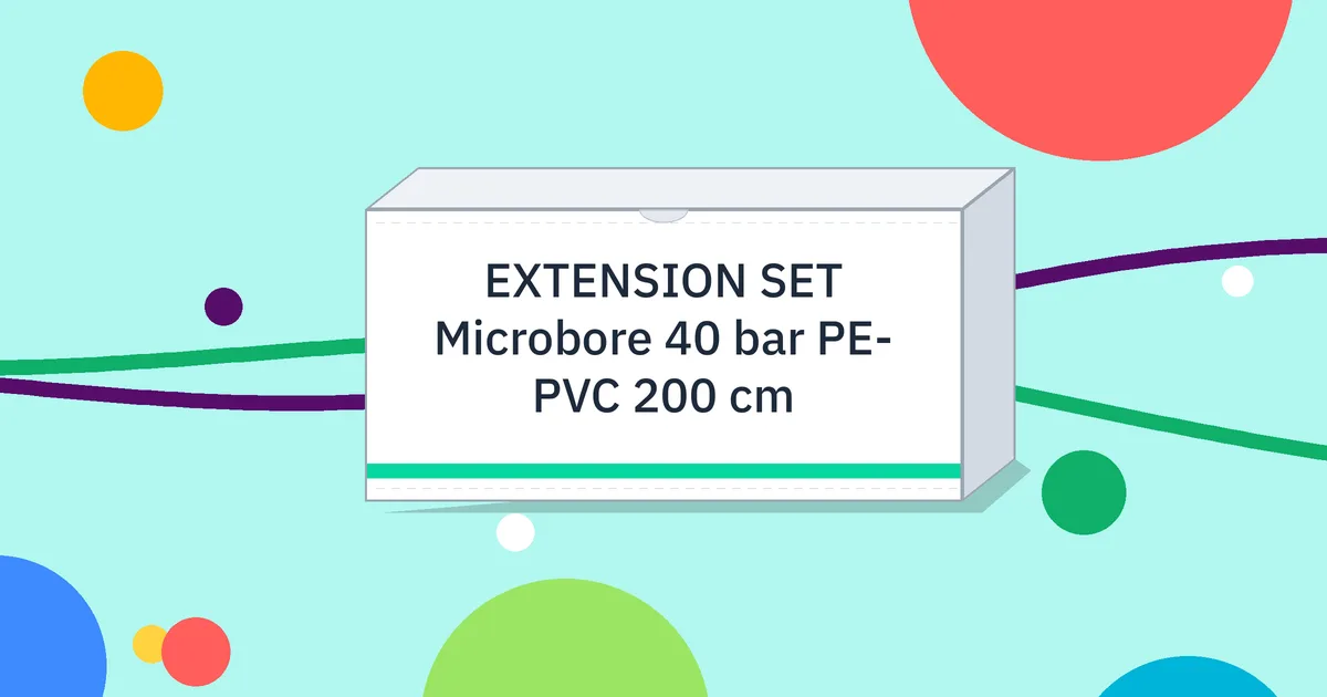 Symbolbild: Packung mit der Aufschrift EXTENSION SET Microbore 40 bar PE-PVC 200 cm (PZN 18837218) – Verfügbarkeit und Bezug in Apotheken in Frankfurt am Main