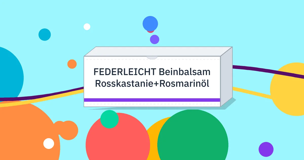 Symbolbild: Packung mit der Aufschrift FEDERLEICHT Beinbalsam Rosskastanie+Rosmarinöl (PZN 15250754) – Verfügbarkeit und Bezug in Apotheken in Frankfurt am Main