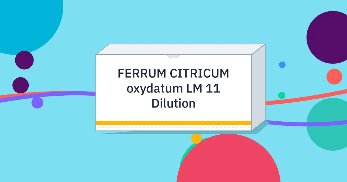 Symbolbild: Packung mit der Aufschrift FERRUM CITRICUM oxydatum LM 11 Dilution (PZN 12848445) – Verfügbarkeit und Bezug in Apotheken in Frankfurt am Main