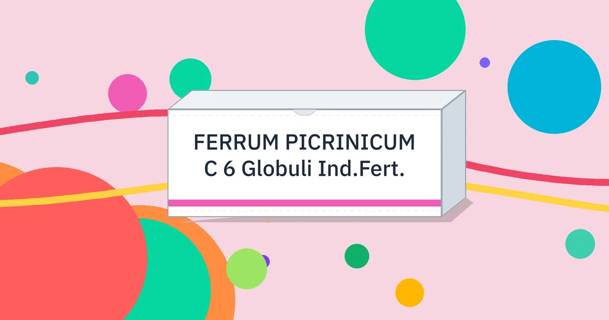 Symbolbild: Packung mit der Aufschrift FERRUM PICRINICUM C 6 Globuli Ind.Fert. (PZN 17718902) – Verfügbarkeit und Bezug in Apotheken in Frankfurt am Main