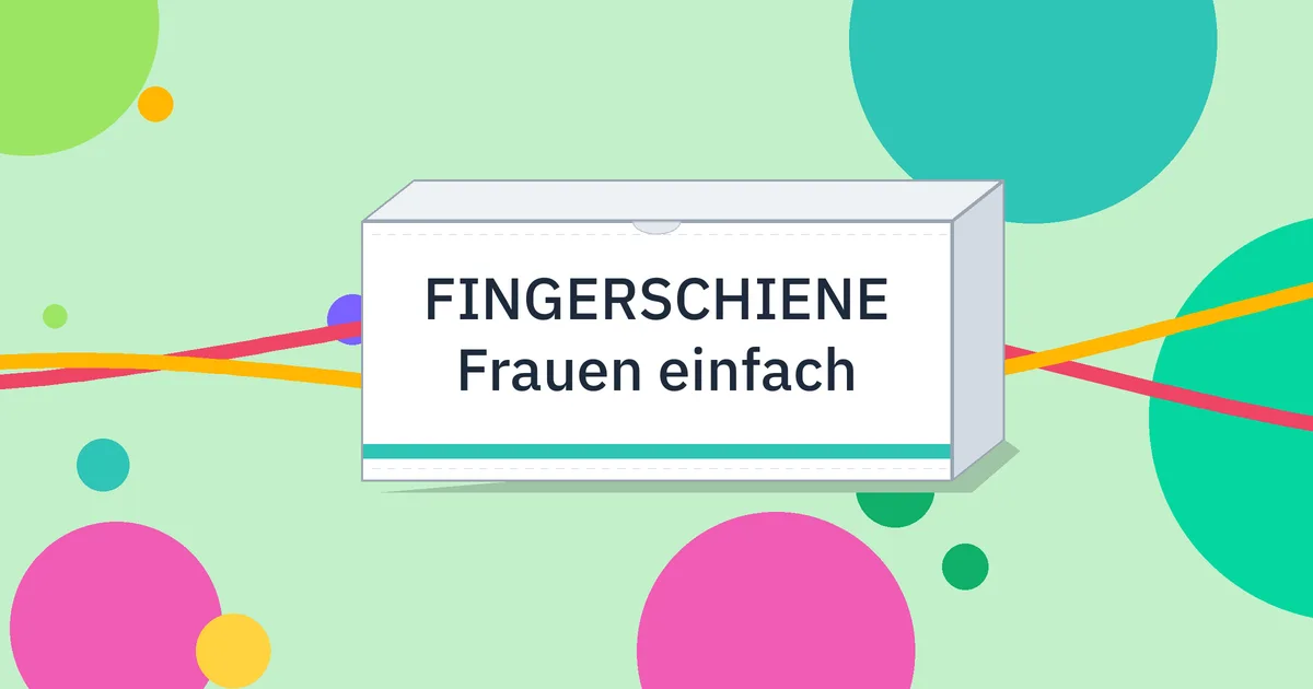 Symbolbild: Packung mit der Aufschrift FINGERSCHIENE Frauen einfach (PZN 20187609) – Verfügbarkeit und Bezug in Apotheken in Frankfurt am Main