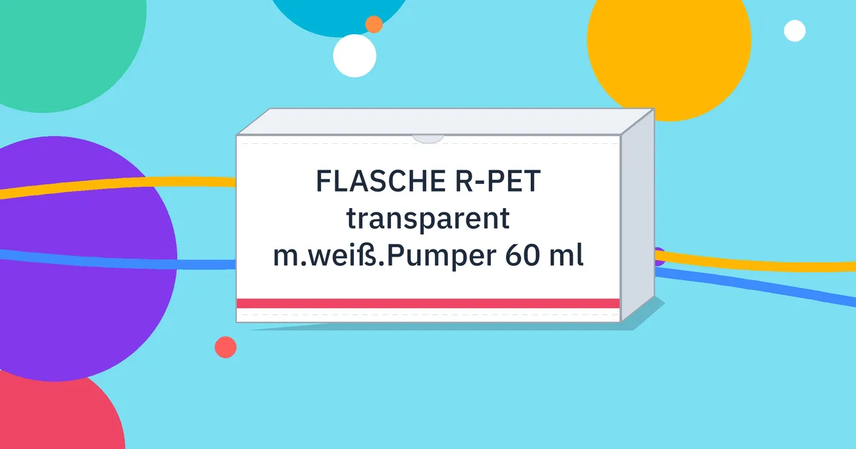 Symbolbild: Packung mit der Aufschrift FLASCHE R-PET transparent m.weiß.Pumper 60 ml (PZN 16681232) – Verfügbarkeit und Bezug in Apotheken in Frankfurt am Main