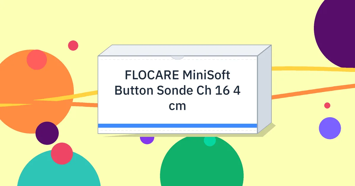 Symbolbild: Packung mit der Aufschrift FLOCARE MiniSoft Button Sonde Ch 16 4 cm (PZN 16019177) – Verfügbarkeit und Bezug in Apotheken in Frankfurt am Main
