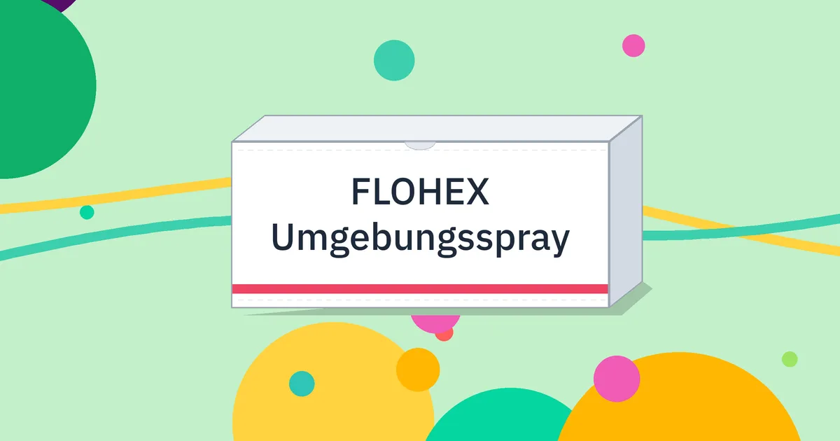 Symbolbild: Packung mit der Aufschrift FLOHEX Umgebungsspray (PZN 13579846) – Verfügbarkeit und Bezug in Apotheken in Frankfurt am Main