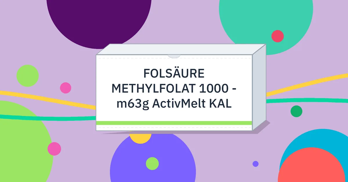 Symbolbild: Packung mit der Aufschrift FOLSÄURE METHYLFOLAT 1000 -m63g ActivMelt KAL (PZN 17214739) – Verfügbarkeit und Bezug in Apotheken in Frankfurt am Main