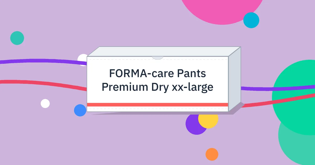 Symbolbild: Packung mit der Aufschrift FORMA-care Pants Premium Dry xx-large (PZN 18807281) – Verfügbarkeit und Bezug in Apotheken in Frankfurt am Main