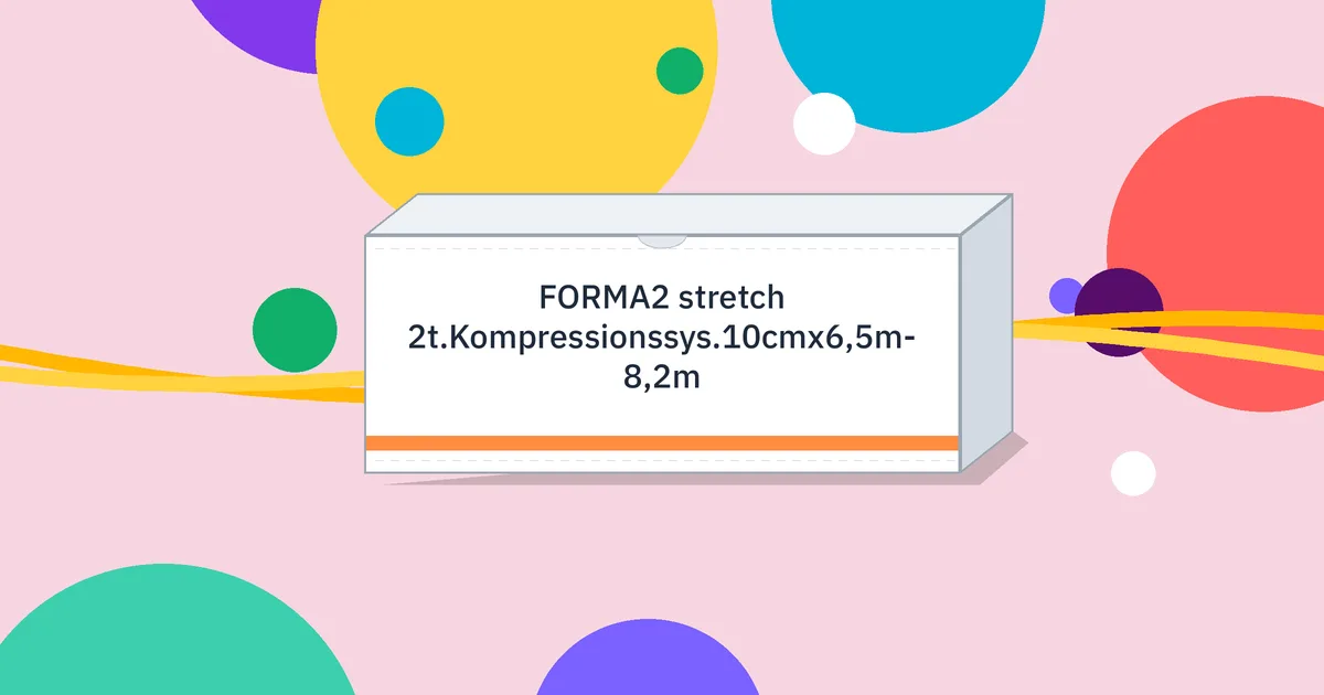 Symbolbild: Packung mit der Aufschrift FORMA2 stretch 2t.Kompressionssys.10cmx6,5m-8,2m (PZN 19778682) – Verfügbarkeit und Bezug in Apotheken in Frankfurt am Main