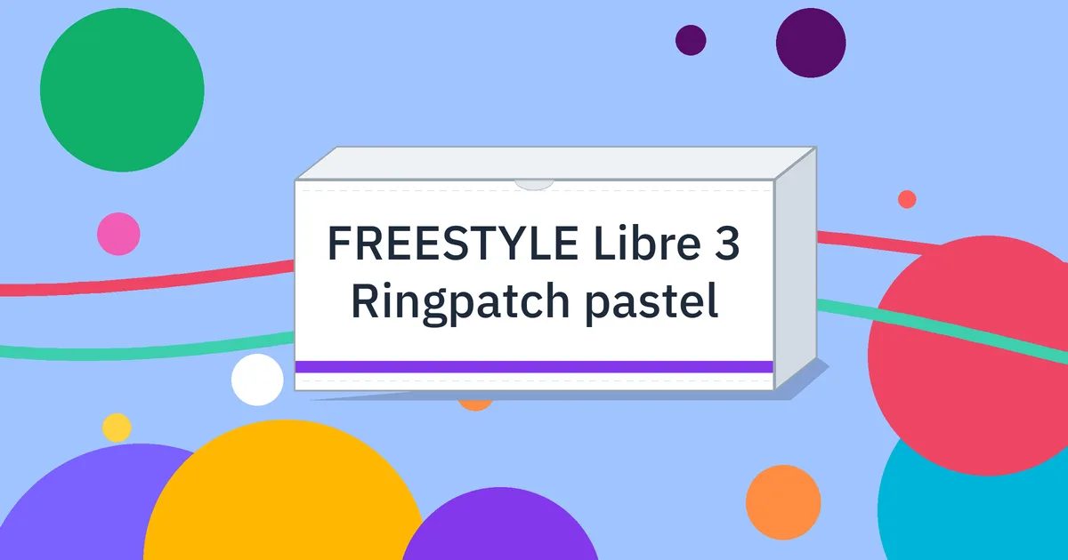 Symbolbild: Packung mit der Aufschrift FREESTYLE Libre 3 Ringpatch pastel (PZN 19864996) – Verfügbarkeit und Bezug in Apotheken in Frankfurt am Main