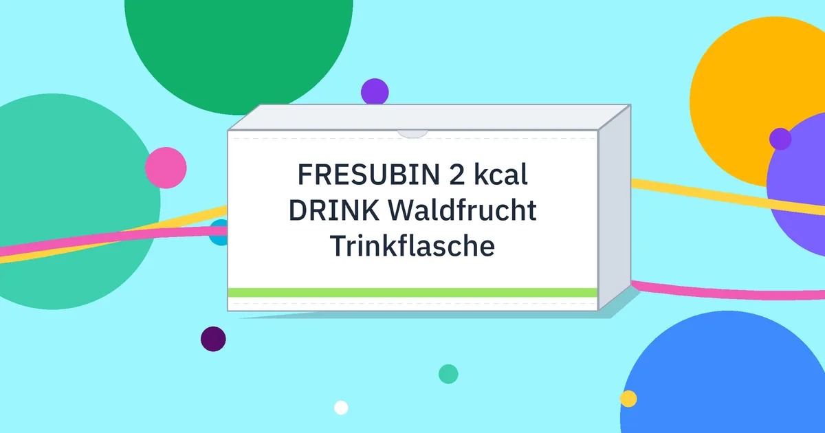 Symbolbild: Packung mit der Aufschrift FRESUBIN 2 kcal DRINK Waldfrucht Trinkflasche (PZN 20191835) – Verfügbarkeit und Bezug in Apotheken in Frankfurt am Main
