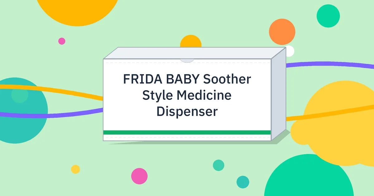 Symbolbild: Packung mit der Aufschrift FRIDA BABY Soother Style Medicine Dispenser (PZN 19140689) – Verfügbarkeit und Bezug in Apotheken in Frankfurt am Main